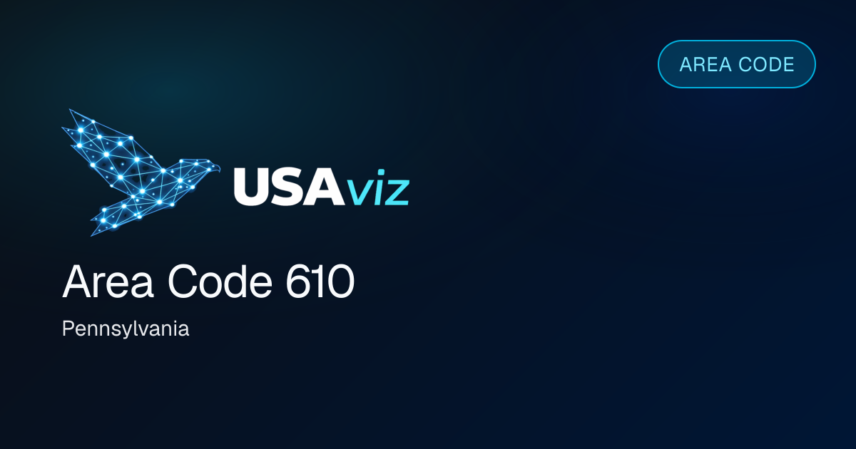 Area Code 610 — Location, Map & Demographics | USAviz